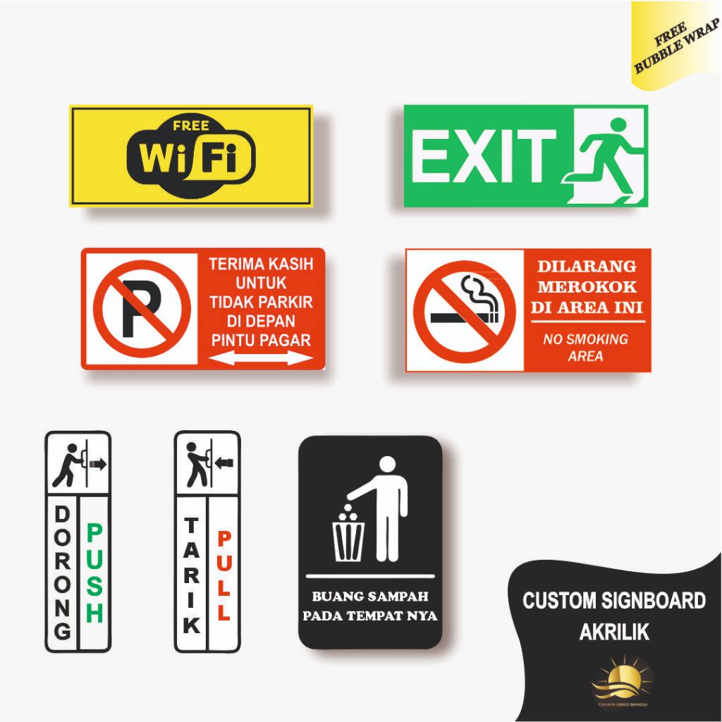 Jual CUSTOM SIGNBOARD ACRYLIC / PAPAN AKRILIK PLANG RAMBU | Shopee ...