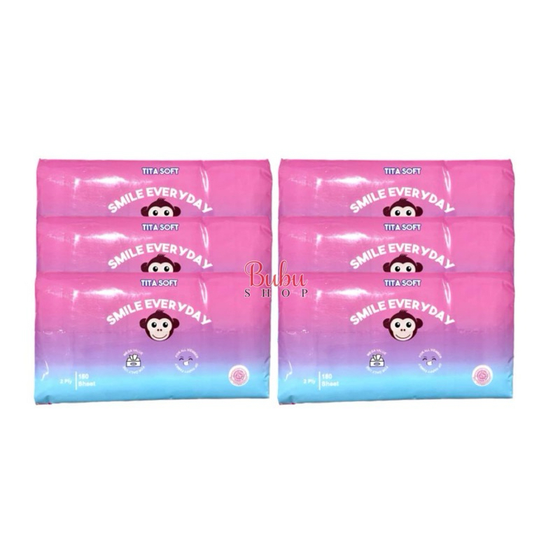 Jual ( 6pcs ) Tissue wajah Tita Soft 360 helai (Paket 6 pcs) | Shopee ...