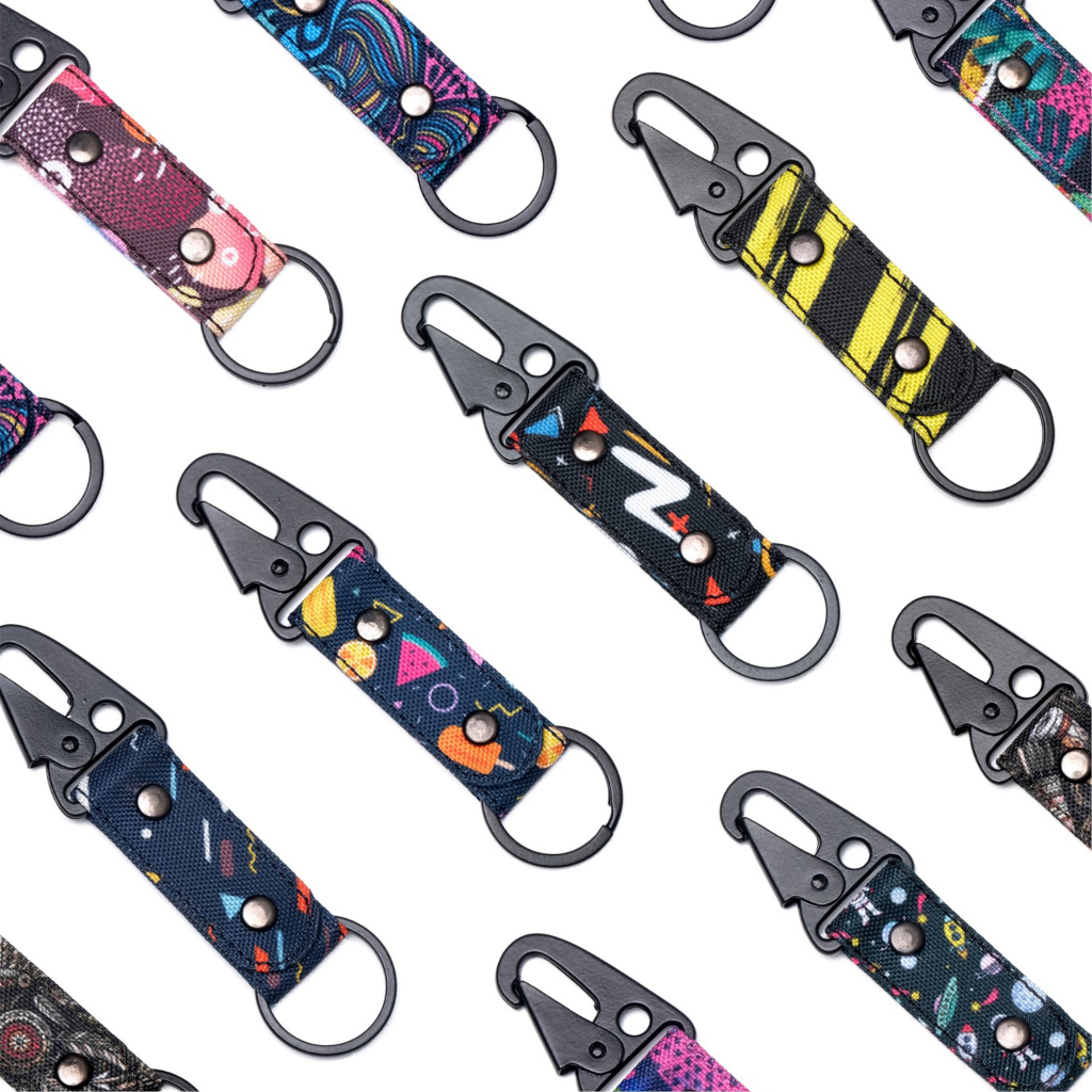Jual Gantungan kunci carabiner kain motif - snaphook keychain | Shopee ...