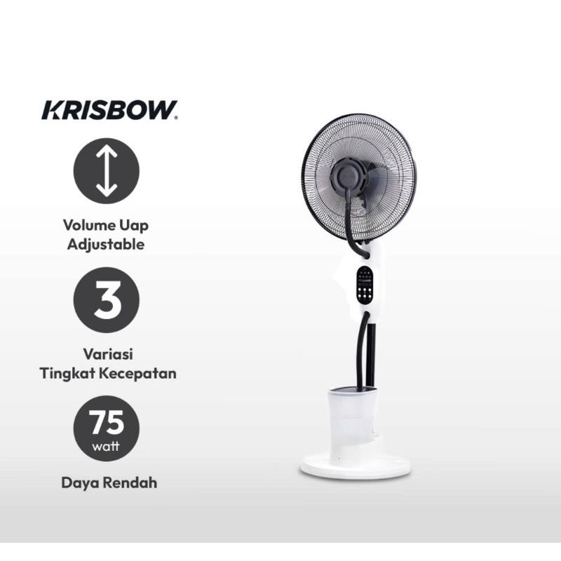 Jual Krisbow misty fan kipas angin uap humidifier 16 inci kapasitas 2,8 ...