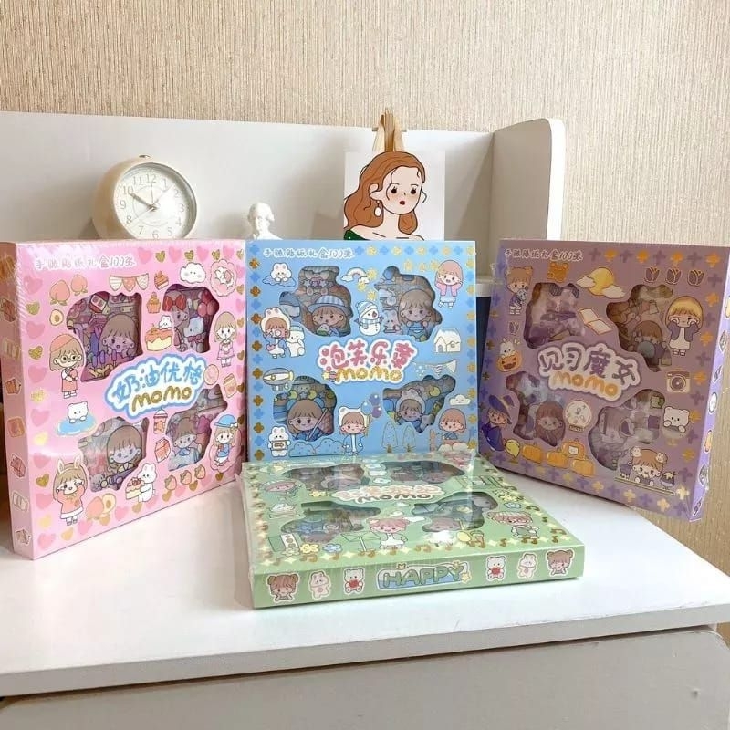 Jual STICKER MOMO WATERPROOF DAPAT BOX ISI 100 LEMBAR STIKER | Shopee ...