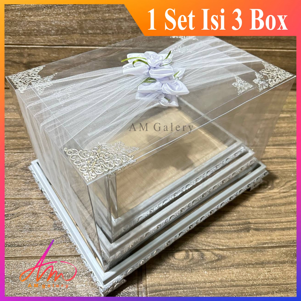 Jual Box Mika Seserahan Satu Set Isi 3 Kotak Hantaran Ukuran M L XL ...