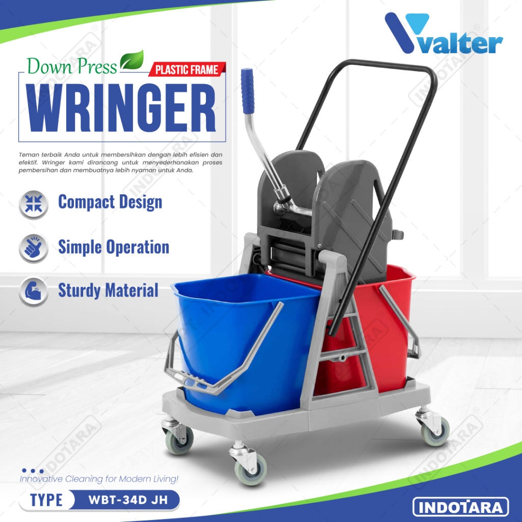 Jual Alat Pel Mop Wringer Trolley Single & Double Bucket Valter ...