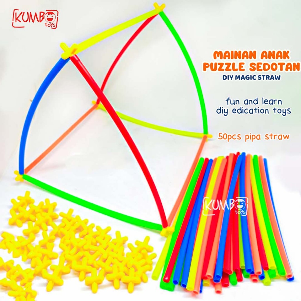 Jual Mainan anak Puzzle Sedotan DIY Magic Straw | Shopee Indonesia