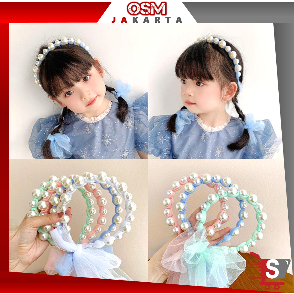 Jual OSM JKT F5965 Bando Mutiara Pita Tulle / Headband Mutiara Anak ...