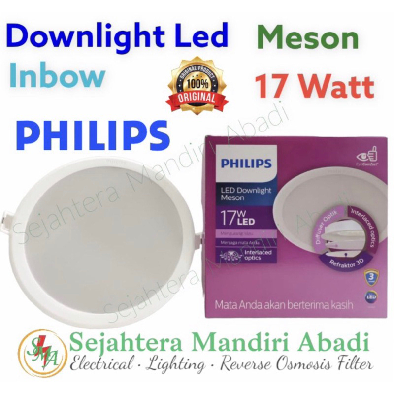 Jual Downlight Philips LED 17 Watt Meson Bulat Inbow 6500K | Shopee ...