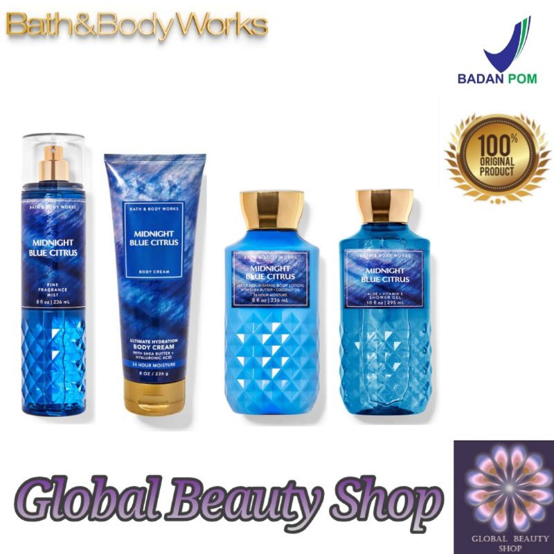 Jual Midnight Blue Citrus - BBW ( Mist - Cream - Lotion - Shower Gel ...