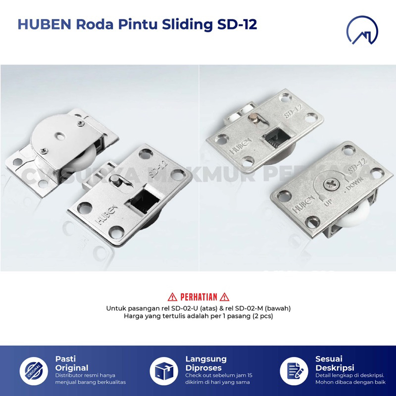 Jual HUBEN Roda Pintu Lemari Sliding SD-12 / SD 3141 / SD 338 Roda Lemari Geser 1 Set | Shopee ...