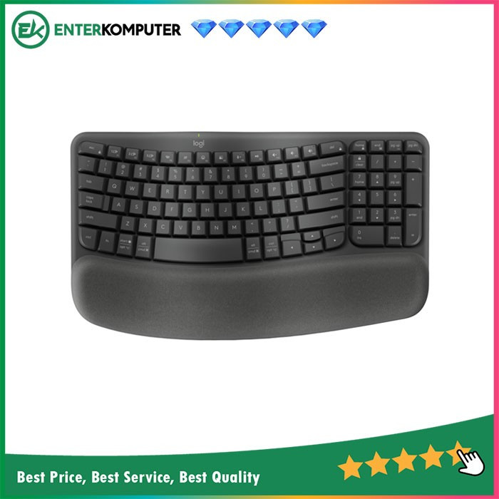 Jual Logitech Wave Keys Wireless Ergonomic Keyboard - Graphite | Shopee ...