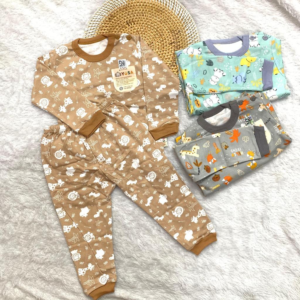 Jual 3Pcs Set Pakaian Bayi Motif | Baju Anak YUSA (( PANJANG )) | Set ...