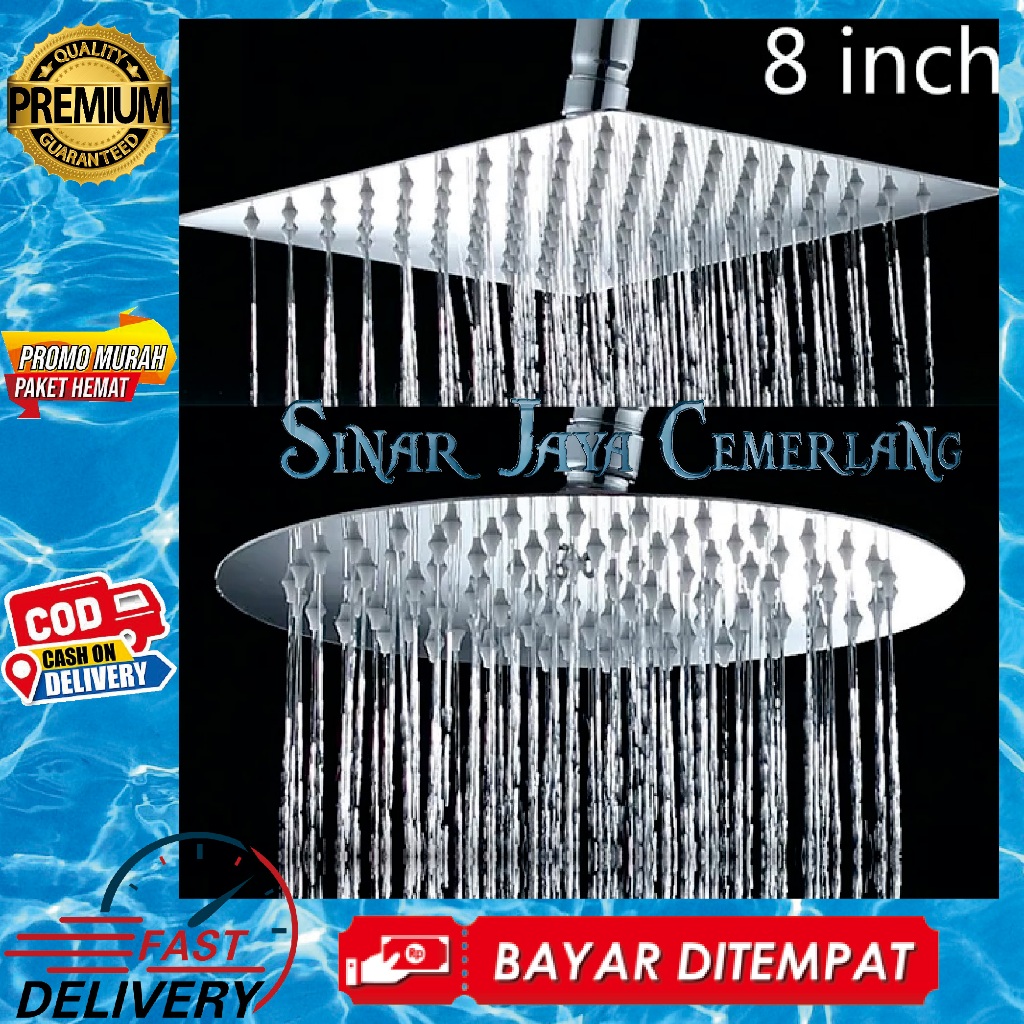 Jual Wall Shower Tanam Tembok Minimalis 8" - Wall Shower Tanam Kamar ...