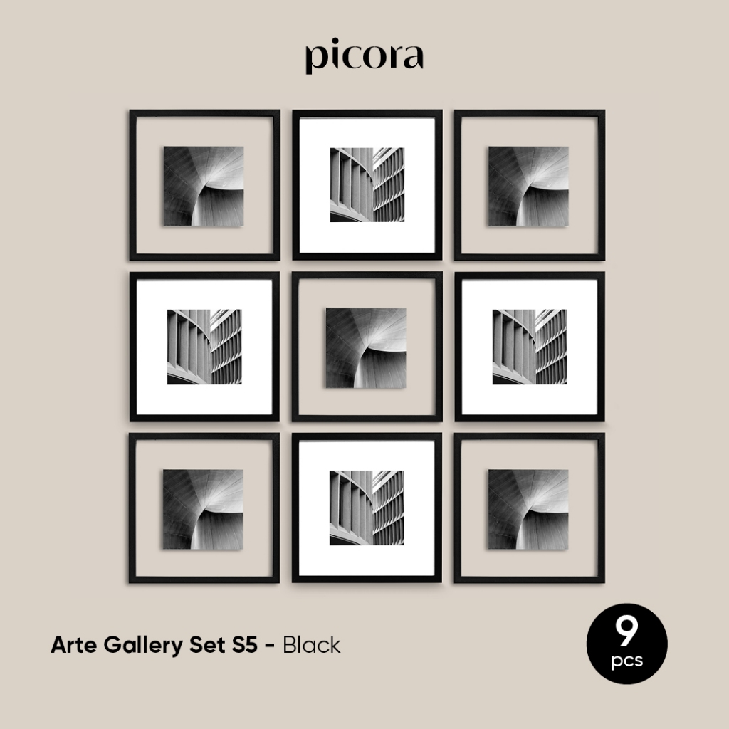 Jual PICORA ARTE Gallery Set S5-Frame Pigura Bingkai Foto Dinding-9pcs | Shopee Indonesia