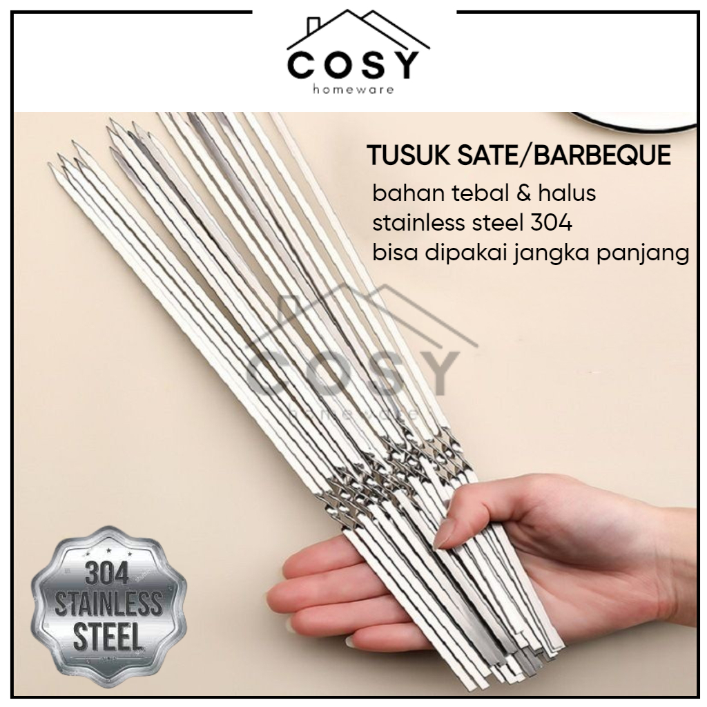 Jual COSY Tusuk Sate BBQ Stainless Steel / Tusukan Sate Kambing Ayam ...
