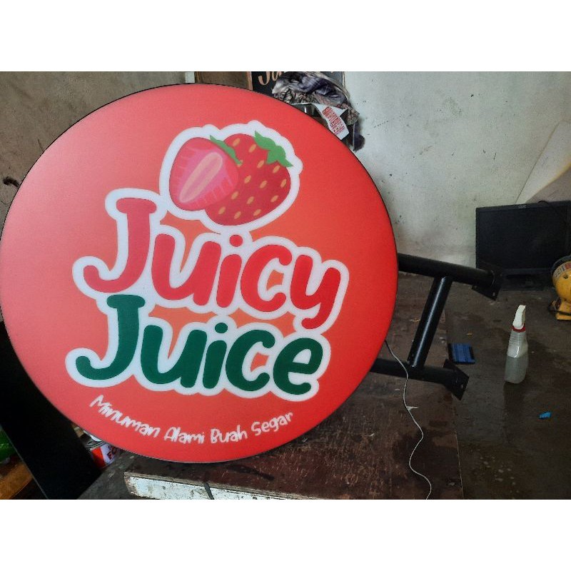 Jual Neon Box Bulat Kotak Oval Diameter 80 cm x 80 cm Full Akrilik LED ...