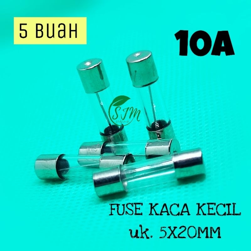Jual (5 BUAH) FUSE SIKRING 10A SEKRING 10A SIKRING 10 AMPERE 250v bodi ...
