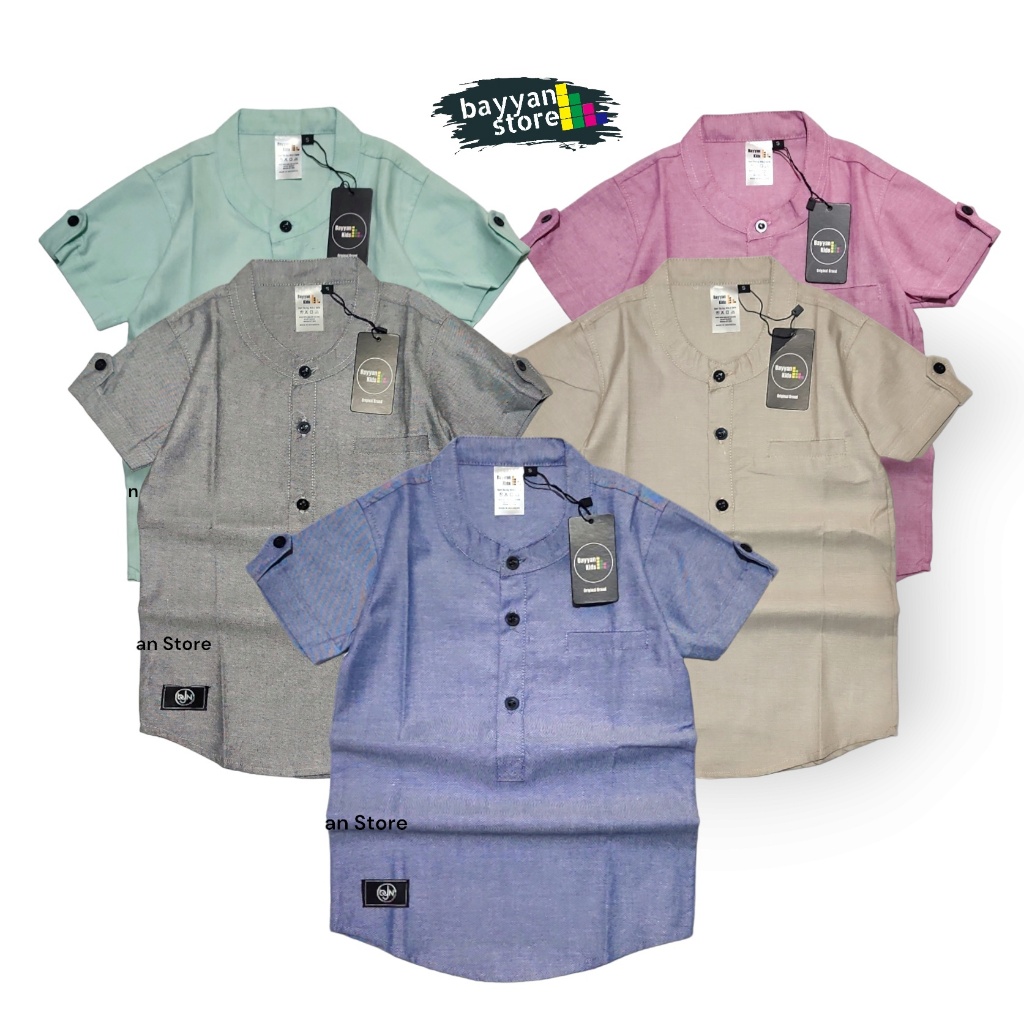 Jual Bayyan Kemeja Kurta Anak Laki Laki Umur 1-12 Tahun Bahan Oxford ...