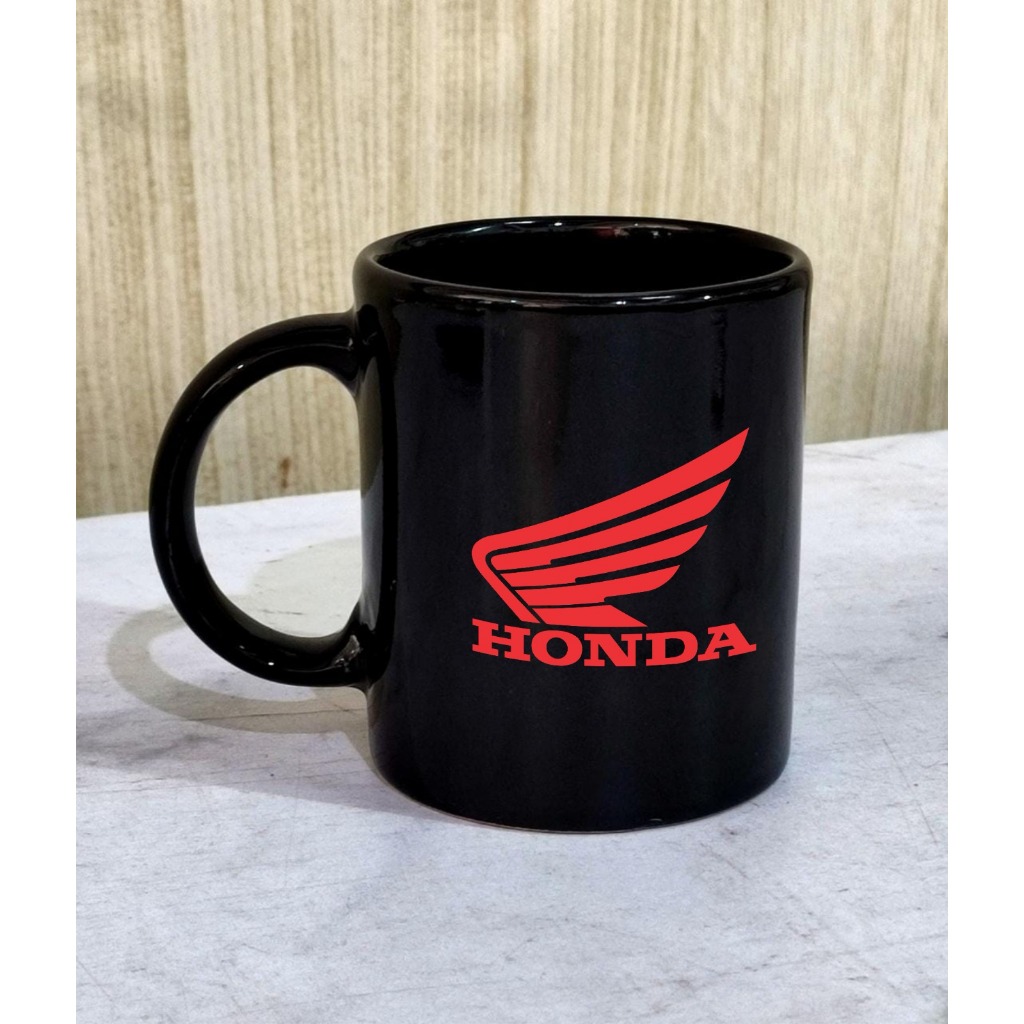 Jual Mug Hitam Custom Desain Logo HONDA / Souvenir Mug Hitam Keramik ...