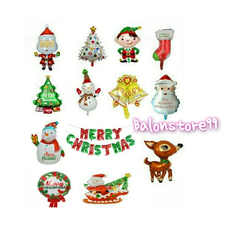 Jual Balon foil natal jumbo / balon merry christmas | Shopee Indonesia