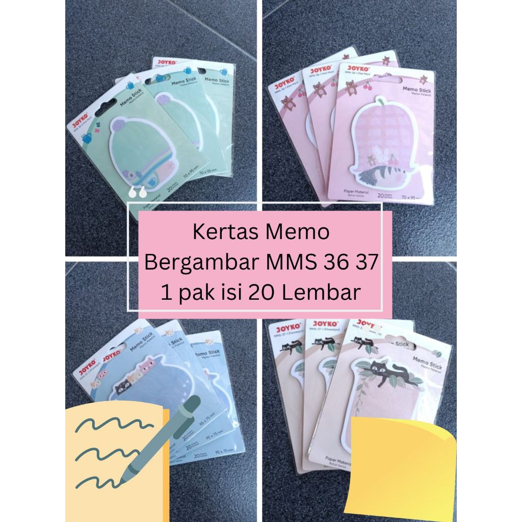 Jual KERTAS MEMO BERGAMBAR MMS 36 37 1 PAK ISI 20 LEMBAR | Shopee Indonesia