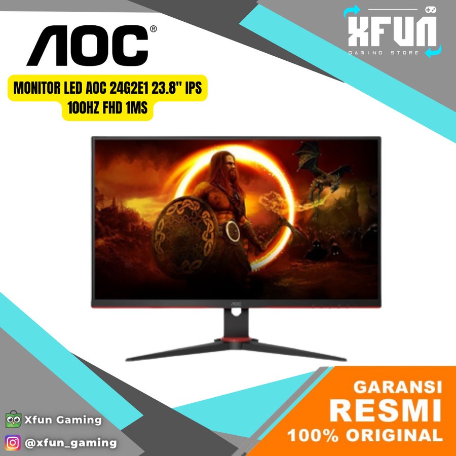 Jual Monitor LED AOC 24G2E1 23.8" IPS 100Hz FHD 1ms | Shopee Indonesia