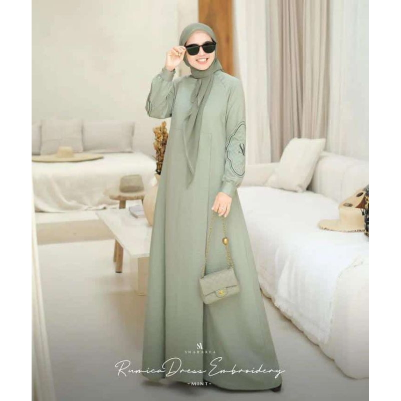 Jual Rumica dress Embroidery by shararea (dress only ) | Shopee Indonesia
