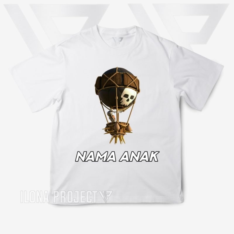 Jual Baju Kaos Atasan Anak Gambar Game COC Balon Udara Unisex Free ...