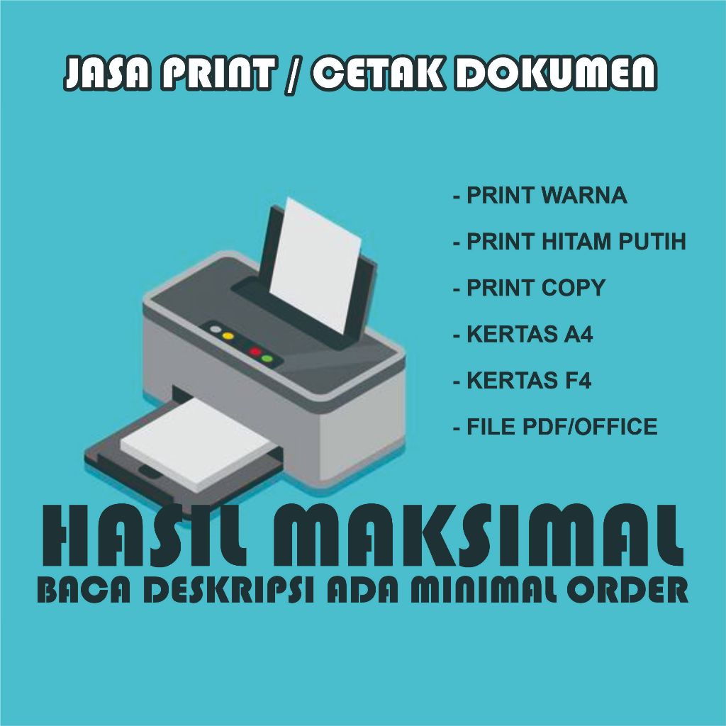 Jual JASA PRINT | JASA CETAK DOKUMEN | KERTAS A4 & F4 | Shopee Indonesia