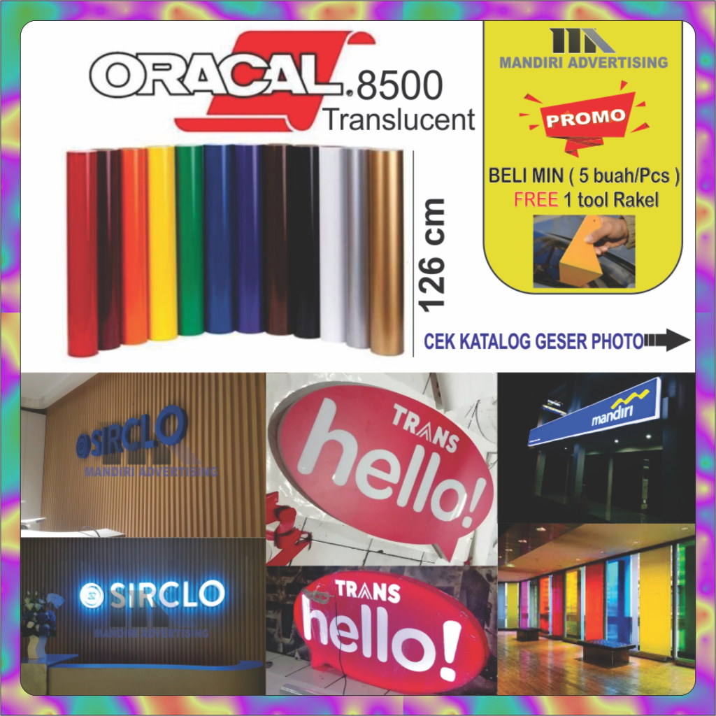 Jual Stiker warna oracal 8500 translution/sticker warna neon box ...