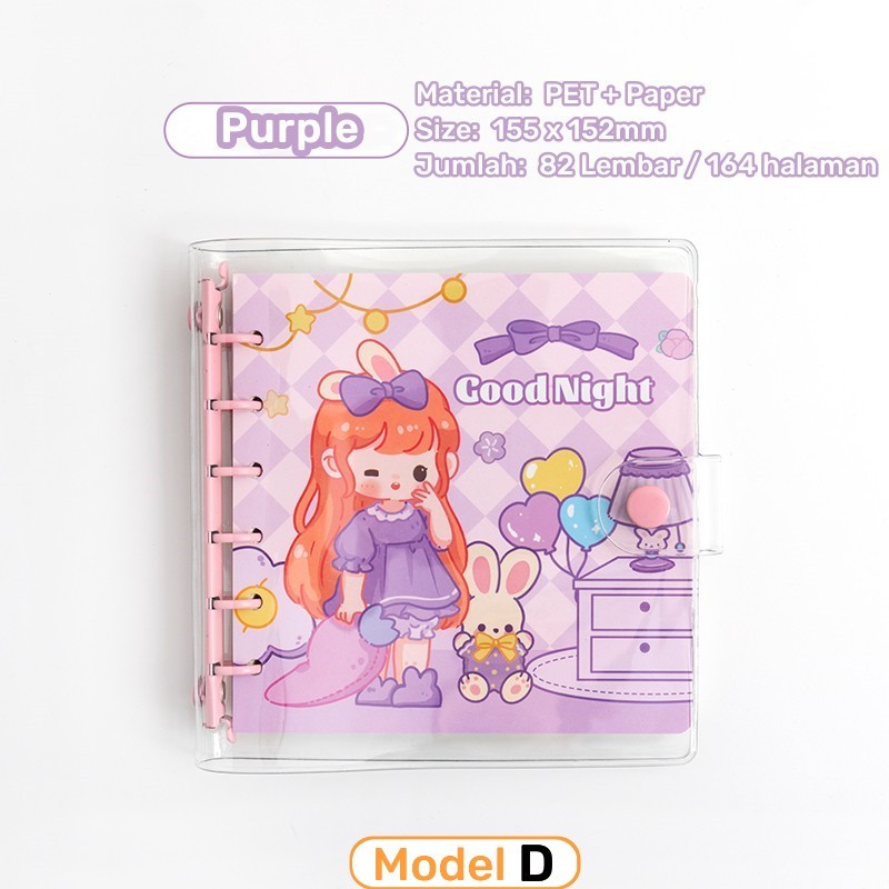 Jual Binder note lucu aesthetic /Notebook journal kartun/Buku catatan ...