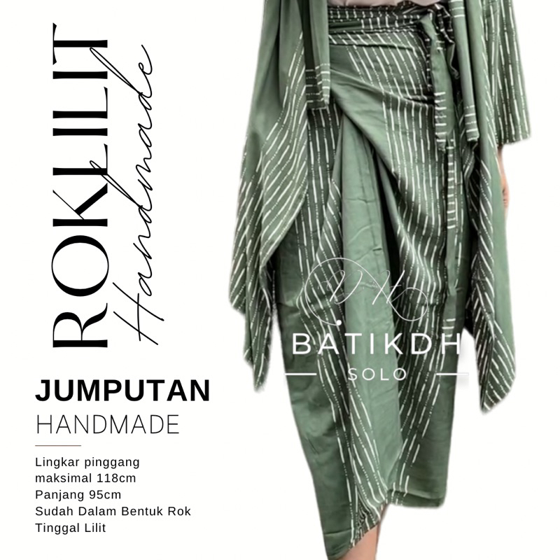 Jual Yara Rok Lilit Batik Rayon Cap Jumputan Handmade Solo Warna Sage ...
