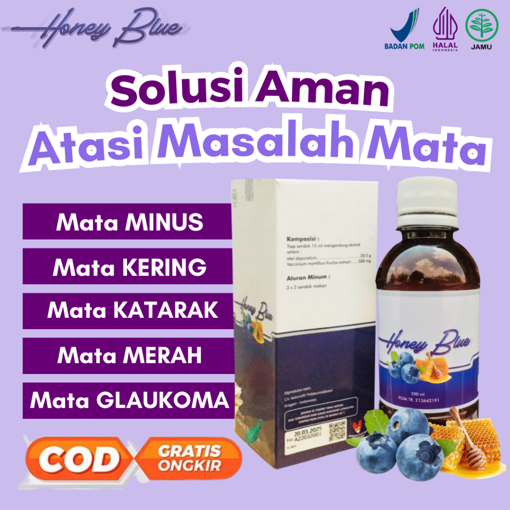 Jual Honey Blue - Madu Mata Ekstrak Blueberry Multivitamin Ampuh Atasi ...
