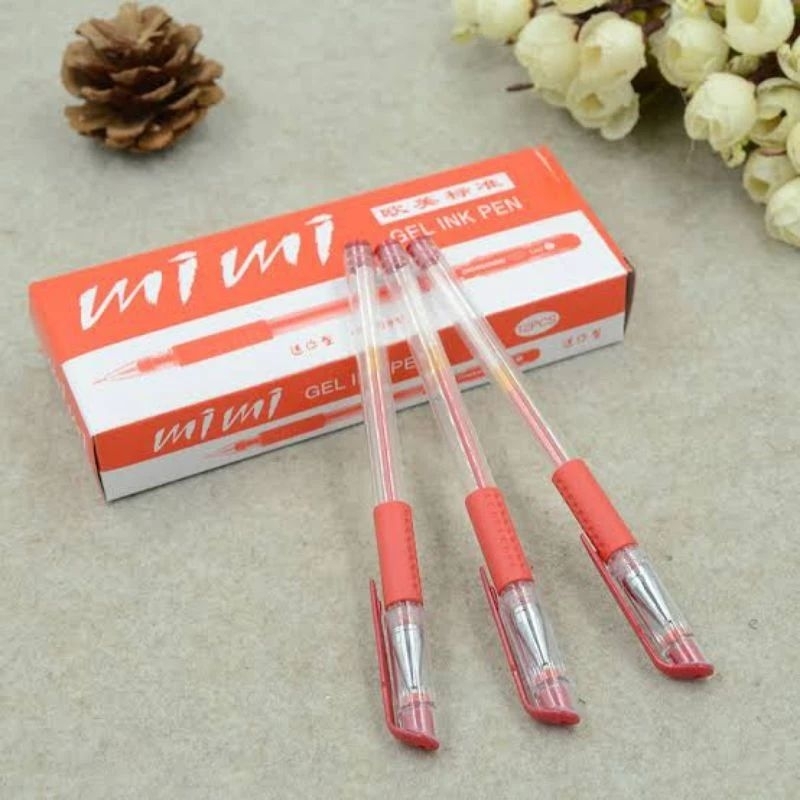 Jual Pulpen GEL INK PEN MIMI 0.5MM Hitam, Biru, Merah | Shopee Indonesia