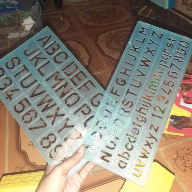 Jual penggaris cetakan sablon huruf & angka second | Shopee Indonesia