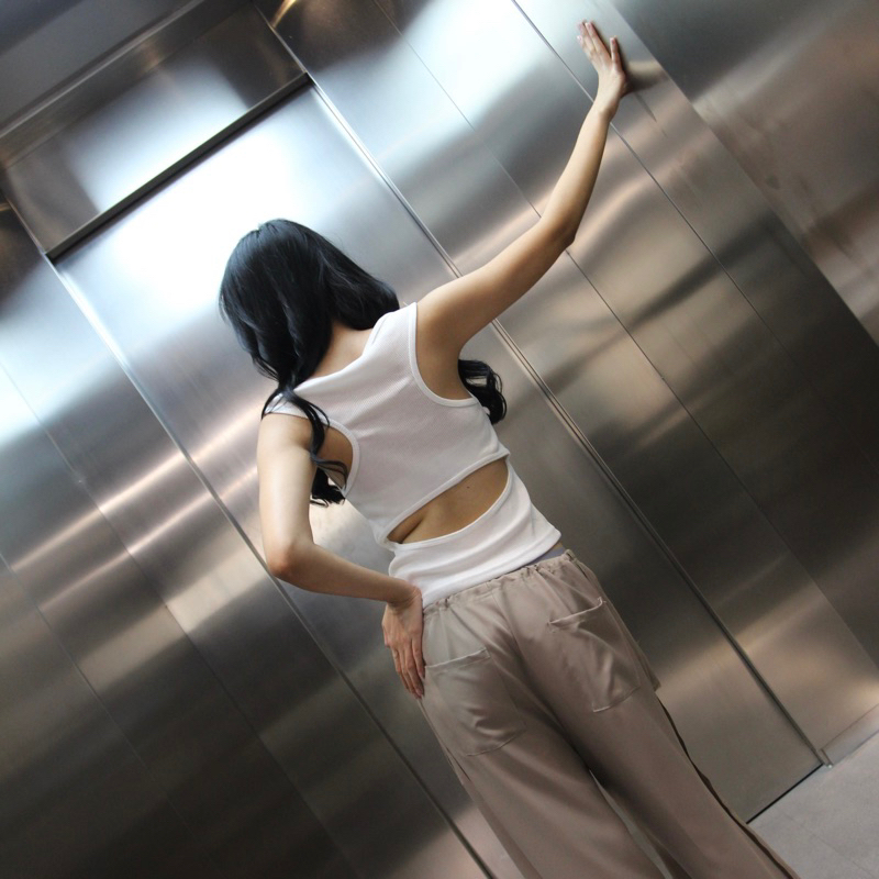 Jual SEO TOP - SOMA Ribbed Knit Square Tank Tanktop Summer Sabrina ...