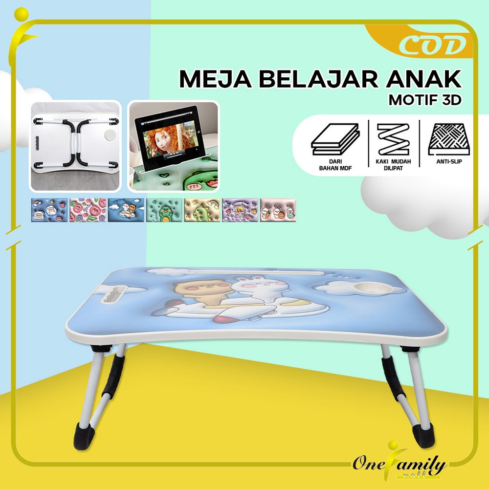 Jual ONE-C928 Meja Lipat Karakter Gambar 3D Portable Multifungsi / Meja Belajar Anak Motif 3D ...