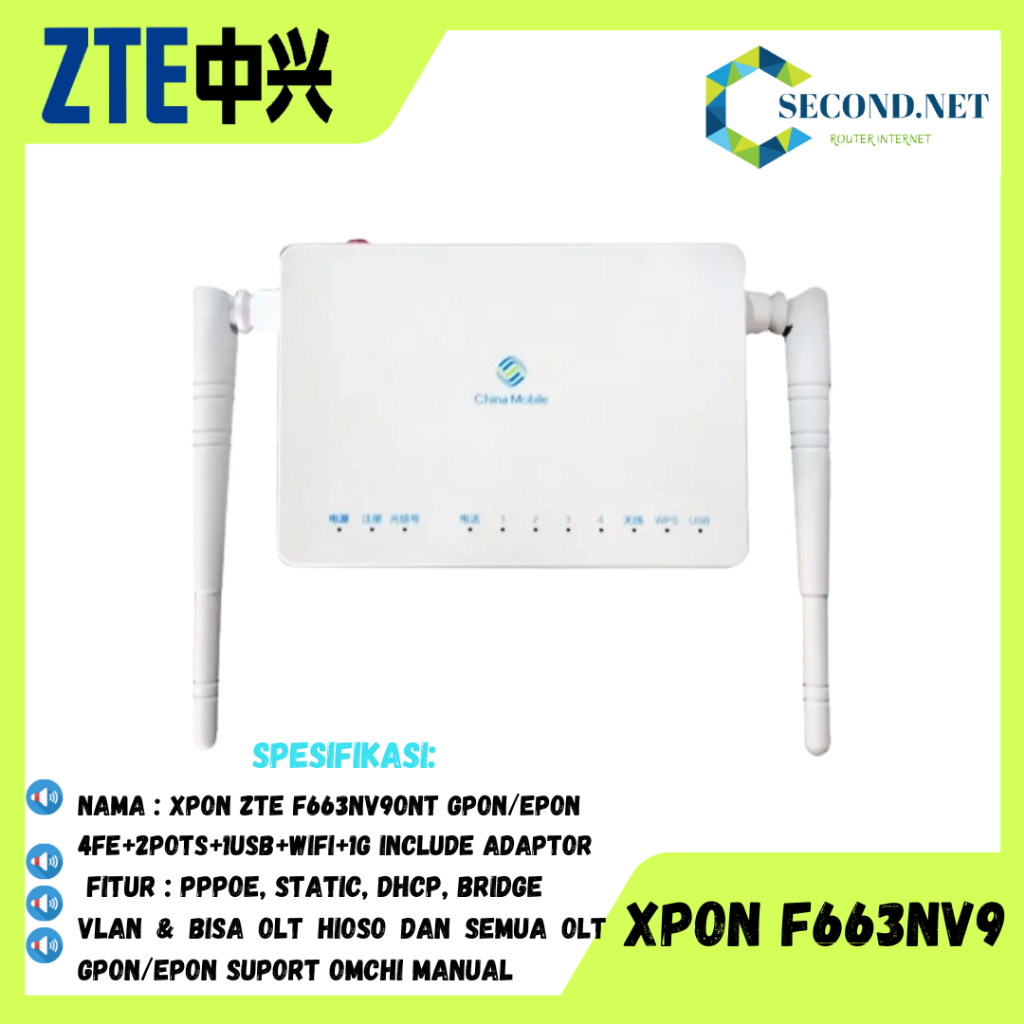 Jual ZTE XPON F663NV9 GPON/EPON INCLUDE ADAPTOR INCLUDE ADAPTOR | Shopee Indonesia