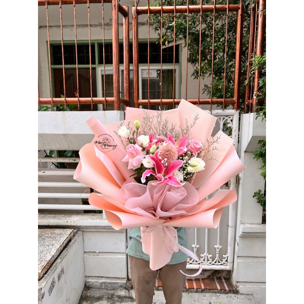 Jual FRESH LILY BOUQUET LARGE SIZE - Buket Bunga Asli Buket Segar Buket ...