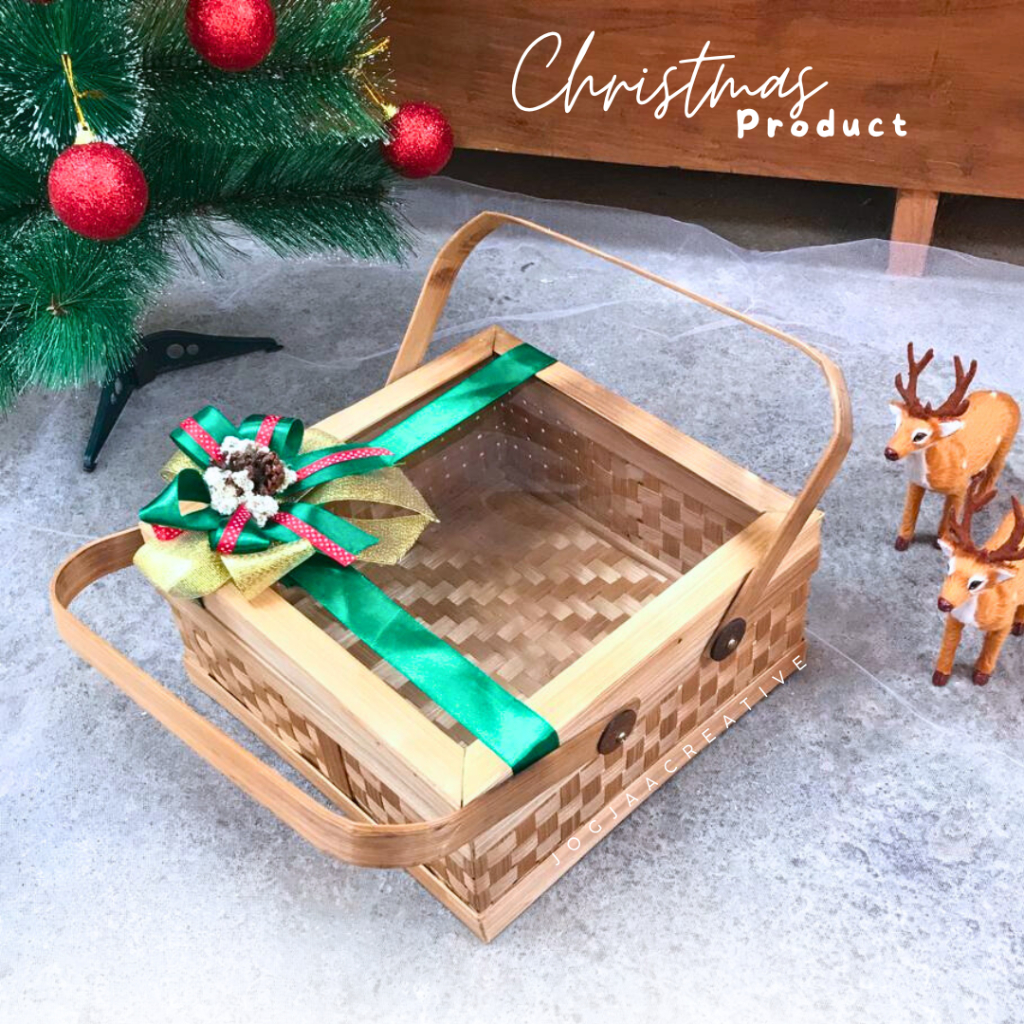Jual [SPESIAL NATAL] BOX HANTARAN PARSEL KOTAK TUTUP MIKA HIAS Pita ...