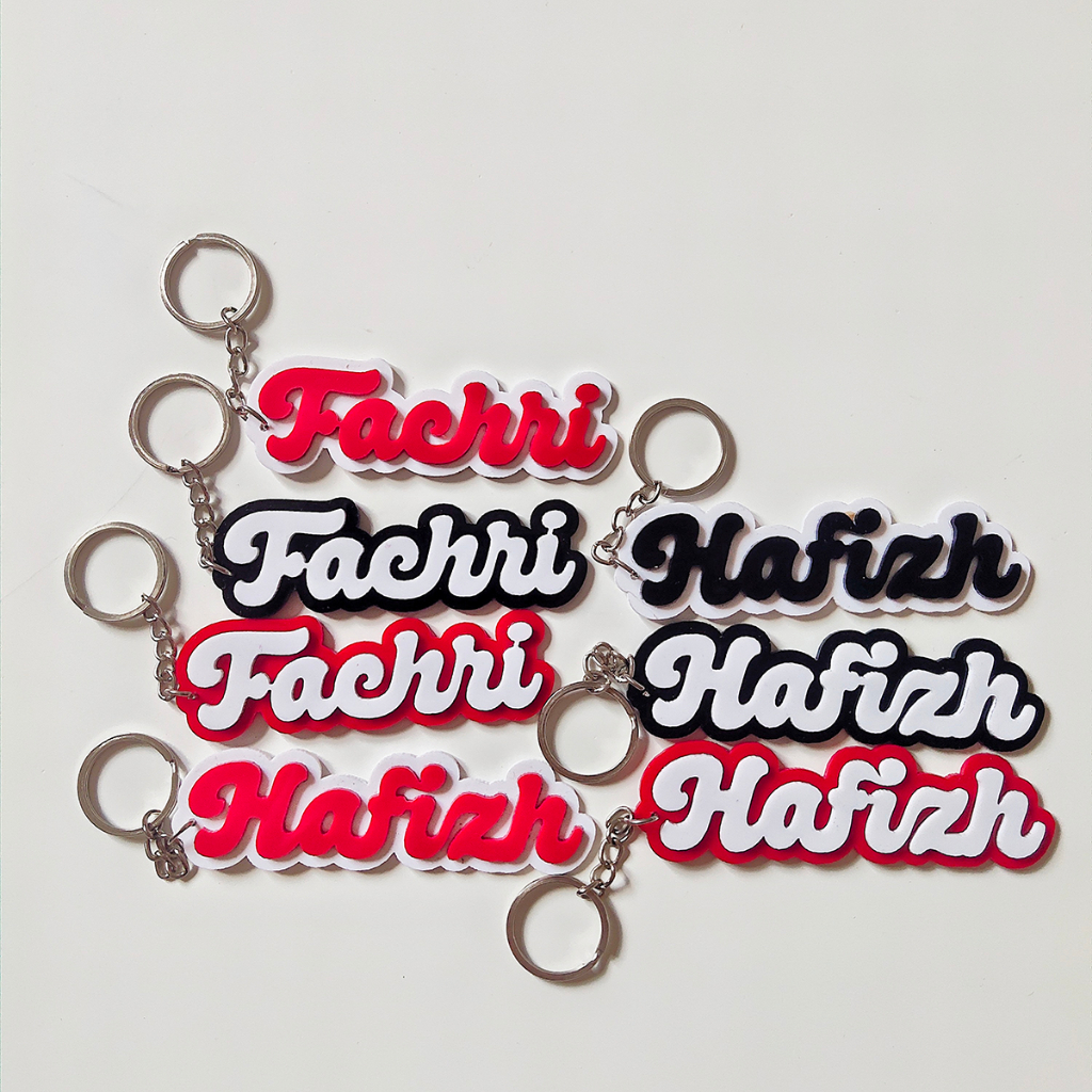 Jual Ganci Custom/Gantungan Kunci Nama Timbul Akrilik Souvenir ...