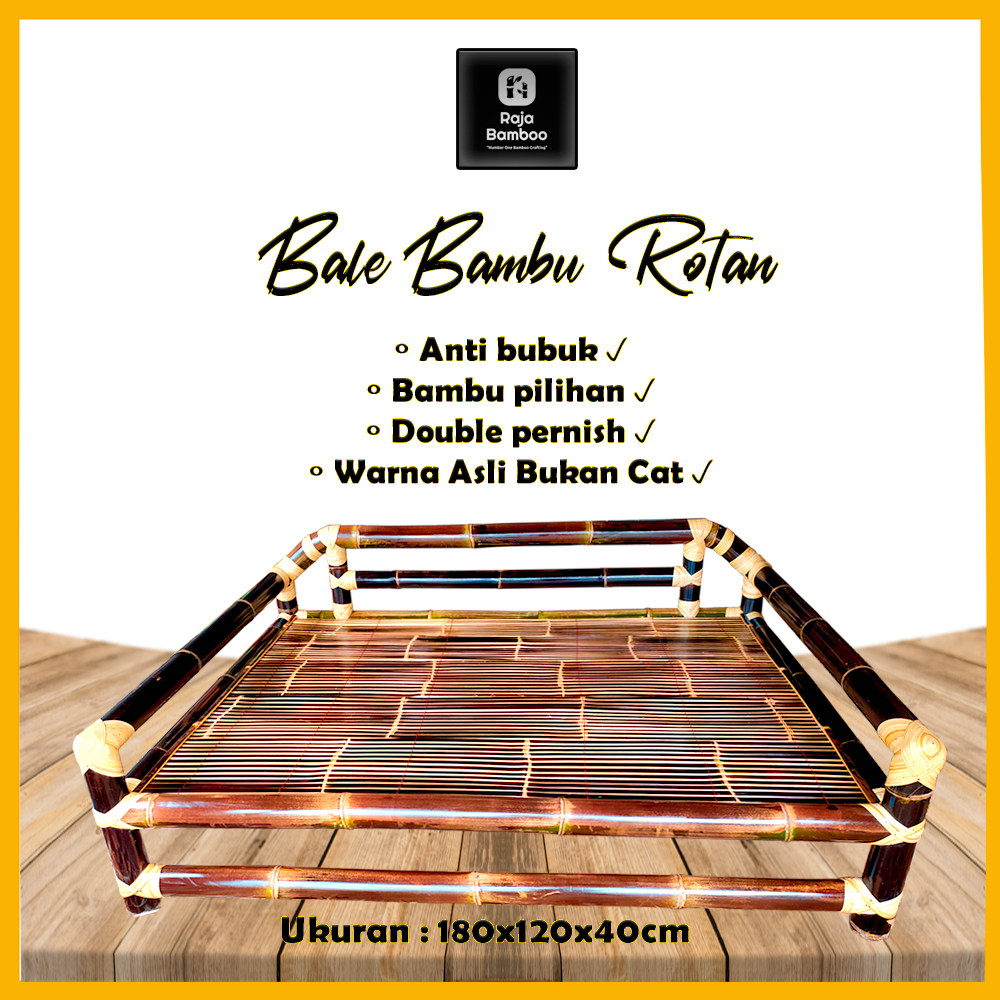 Jual Bale Lesehan Bambu Hitam | Bench Bambu Hitam | 180 x 120 x 40cm | Sudah Jadi ( Dikirim ...