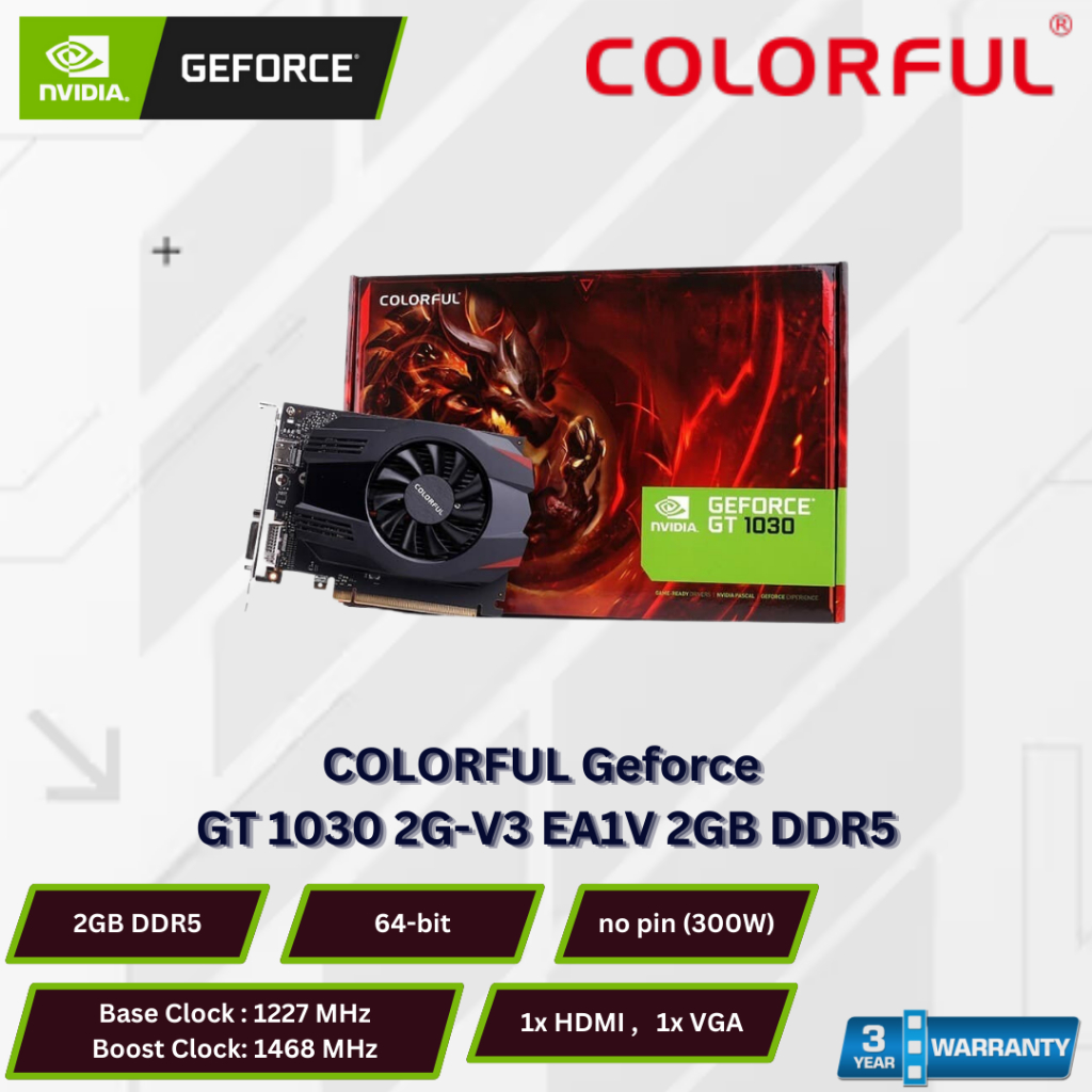 Jual Colorful Geforce GT 1030 2G-V3 EA1V - 2 GB GDDR5 | Shopee Indonesia