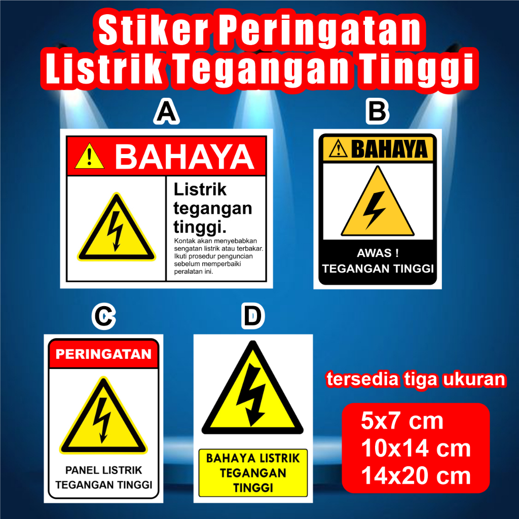 Jual Stiker Peringatan Panel Listrik Tegangan Tinggi | Shopee Indonesia