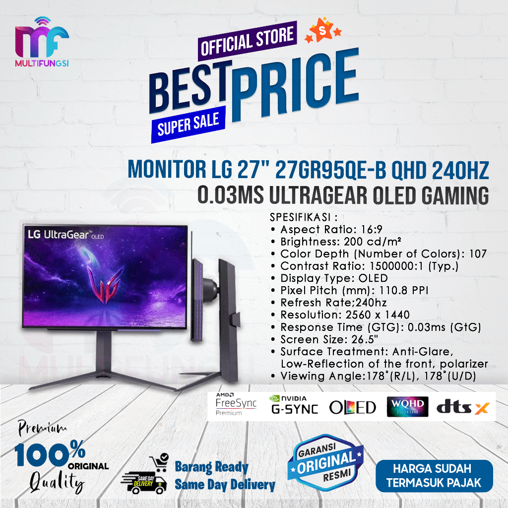 Jual Monitor LG 27" 27GR95QE-B & 27GR75Q-B QHD HDMI UltraGear Gaming ...