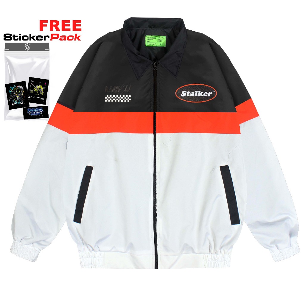 Jual Stalker - Tracksuit jacket pria tracktop casual parasut waterprof ...