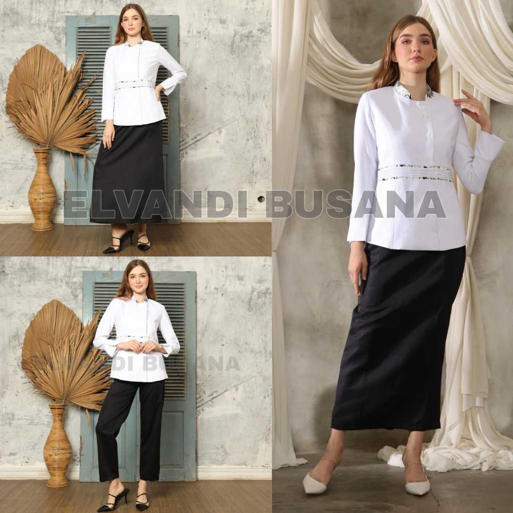 Jual Blazer Wanita Baju Kerja Kantor Seragam Dinas PDH PNS Pemda Guru ASN Wanita kode 7007 Putih ...