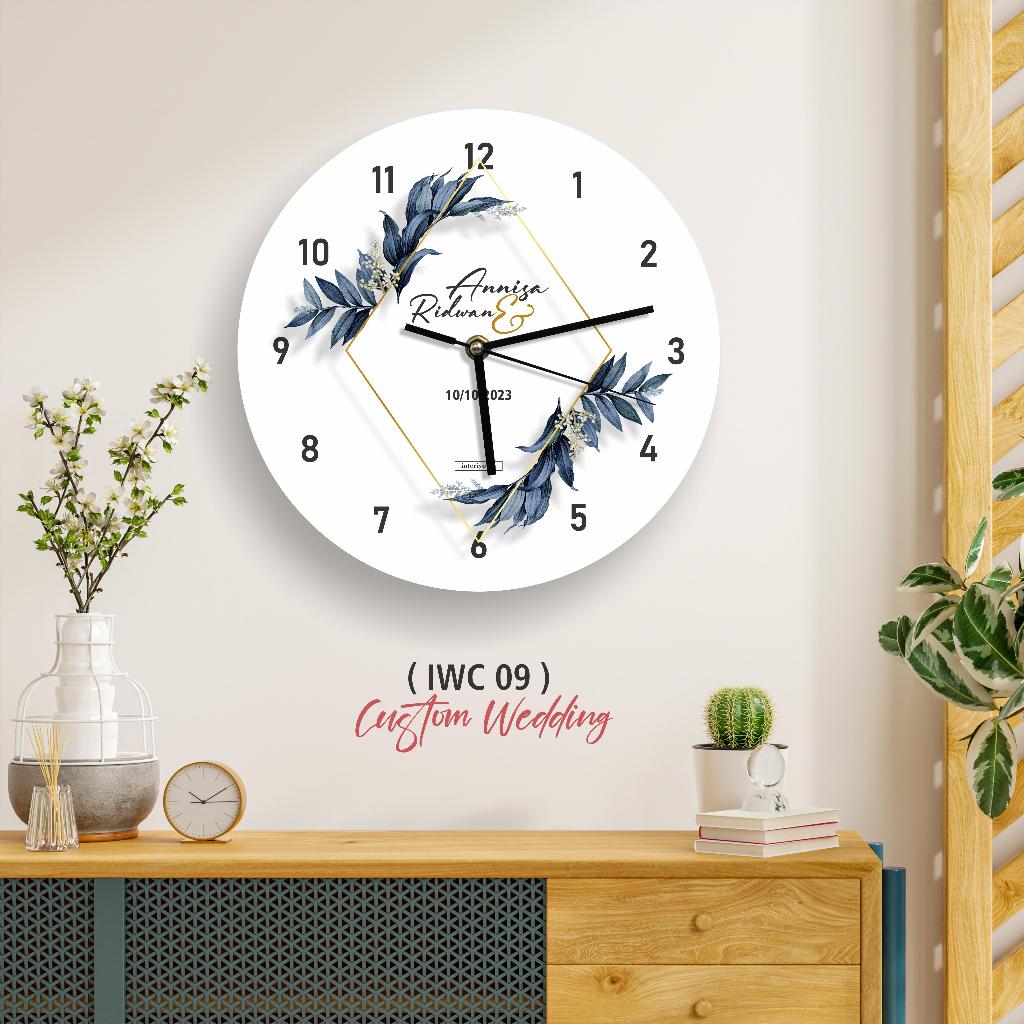 Jual Jam Dinding Estetik Kado Pernikahan Custom Nama Pengantin Desain ...