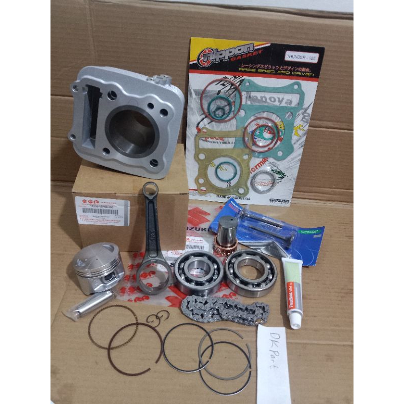 Jual Blok seher komplit isi piston kit plus stang seher bearing kruk as set Suzuki Thunder 125 ...