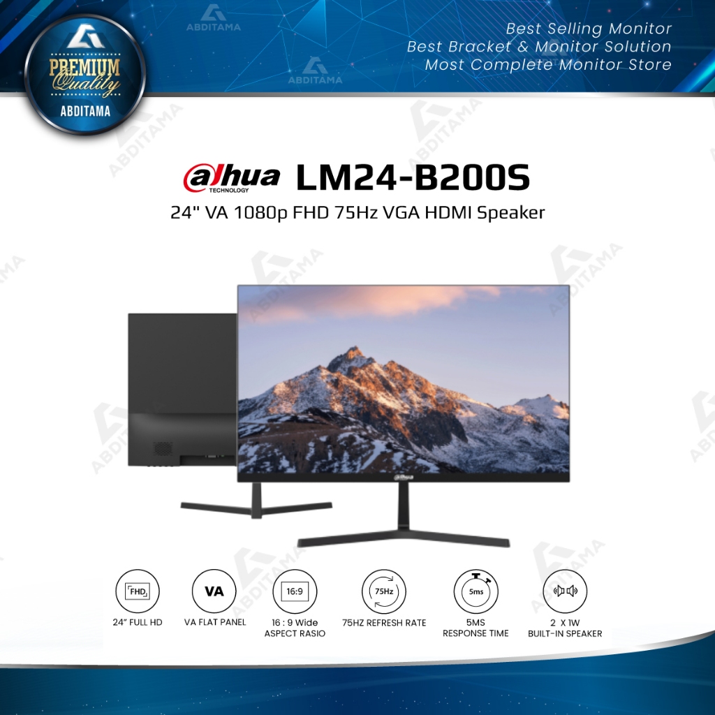 Jual Monitor LED Dahua LM24 B200S 24" VA 1080p FHD 75Hz VGA HDMI ...