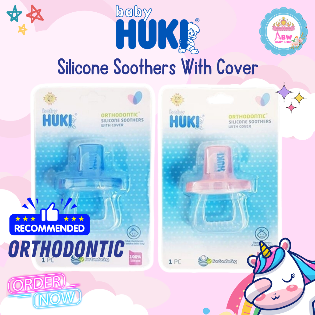 Jual Huki Orthodontic Silicone Soothers With Cover NEW Empeng Bayi 100% ...