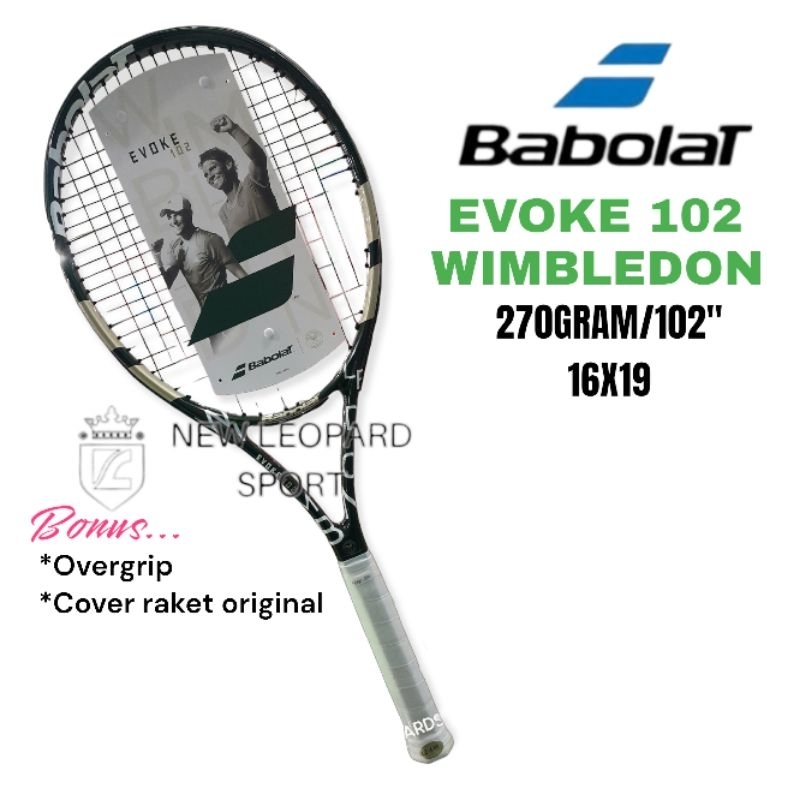Jual Raket Tenis Babolat Evoke 102 Wimbledon 270gram / Tennis Racket ...